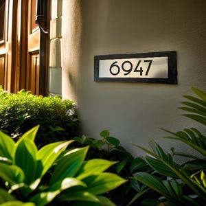 Modern Home Address Sign, Customized House Numbers, Platinum, Bronze or ...