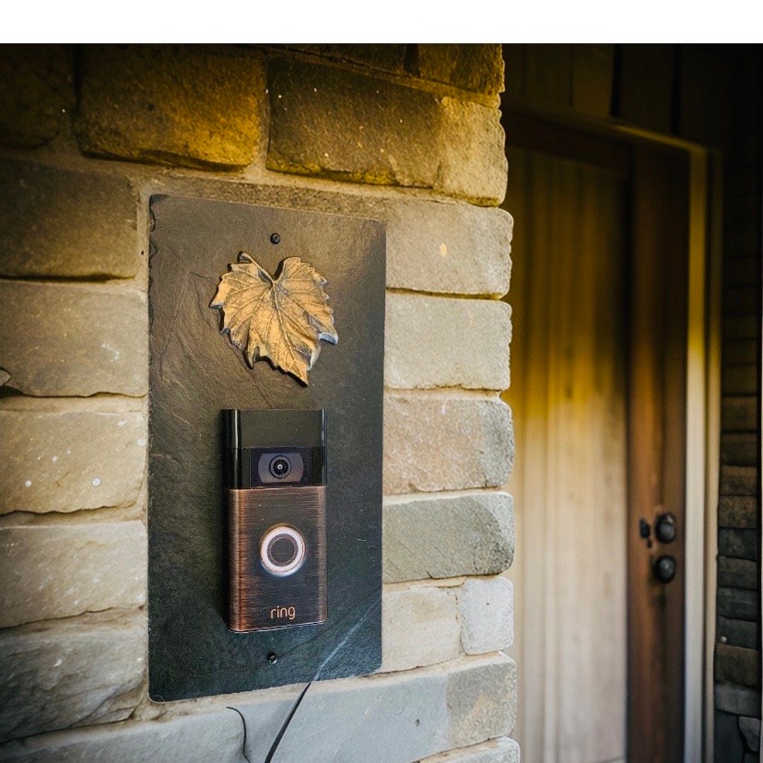 Craftsman Slate Falling Leaf Video Doorbell Mounting Plate, Choice of Colors, 12” X 6” - Etsy