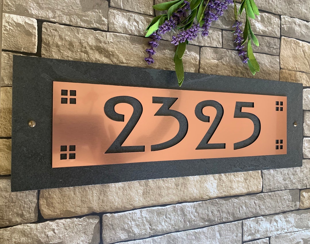 Craftsman HOUSE NUMBERS, Hill House Mission Style Address Plaque ...