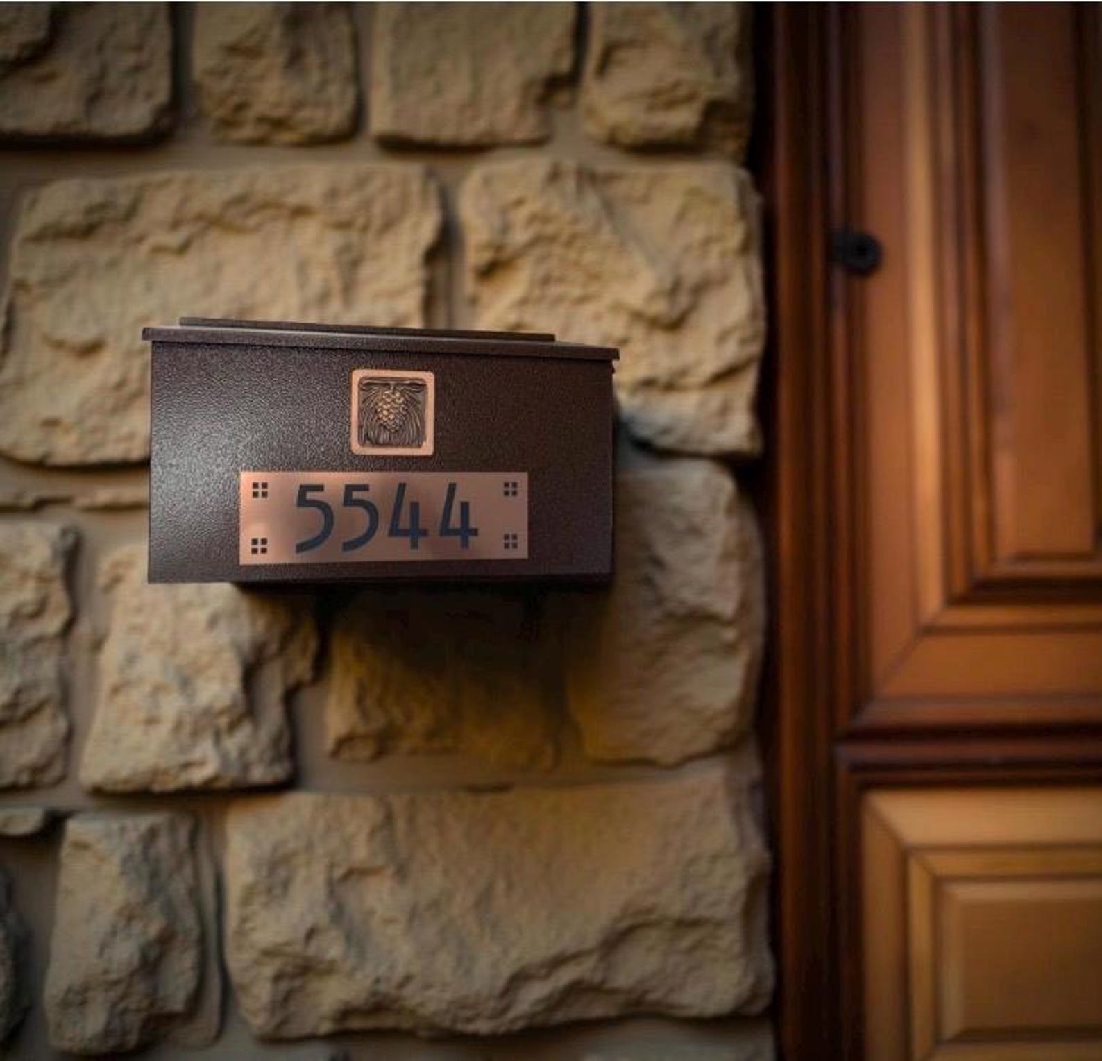 Craftsman Bungalow Large Mailbox, Hammered Bronze With Pinecone and ...