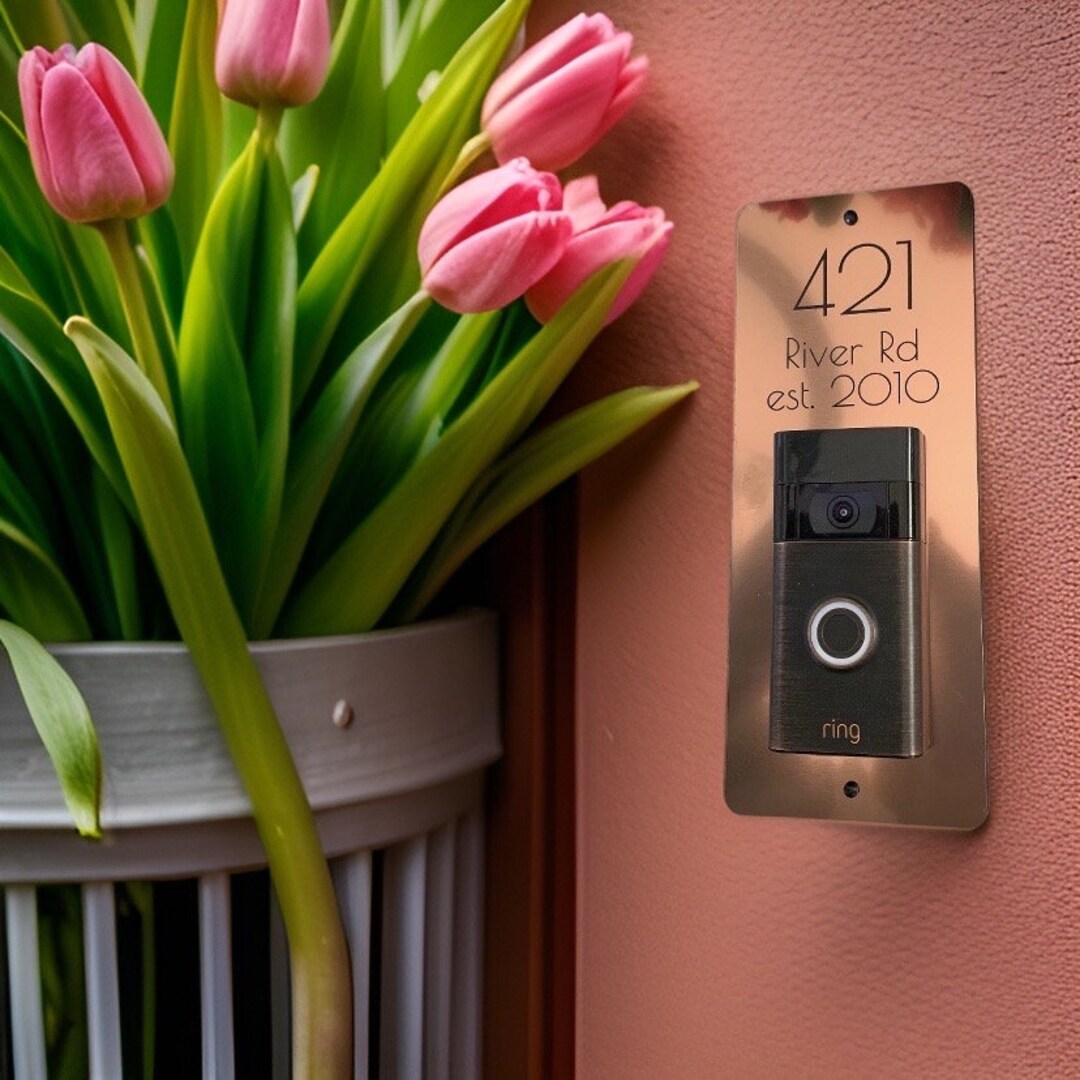 Personalized Video Doorbell Mounting Plate, Copper or Platinum - Etsy