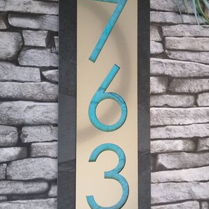 Mid Century Modern Slate House Numbers Customized Vertical - Etsy