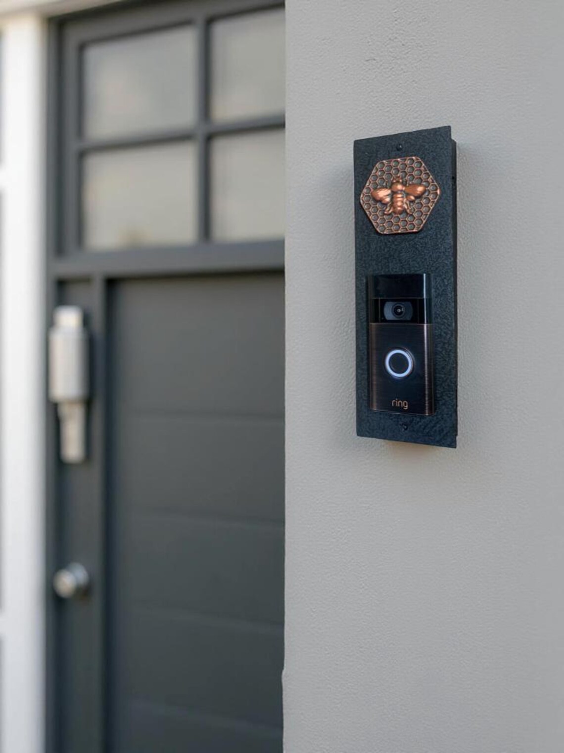 Slate Video Doorbell Mounting Plate With Bee Decor (12” X 4”) - Etsy