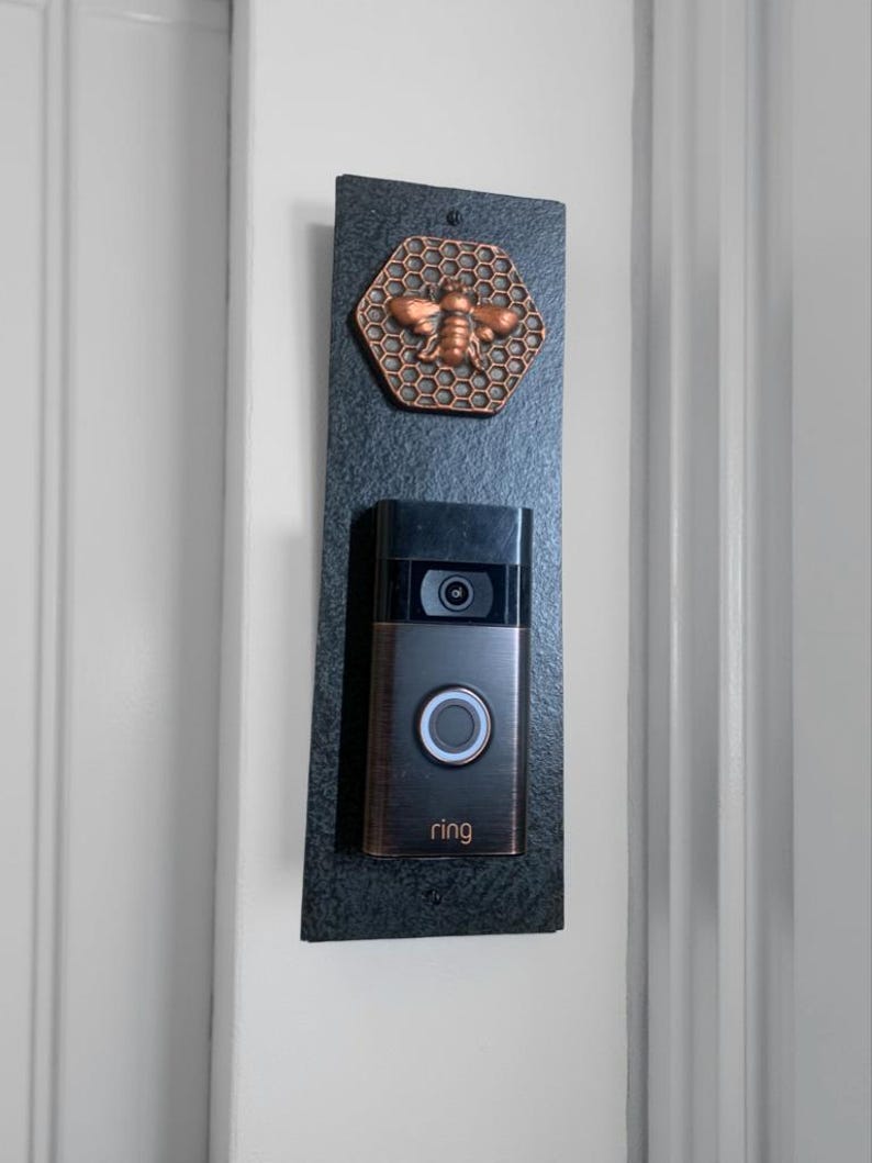 Slate Video Doorbell Mounting Plate With Bee Decor (12” X 4”) - Etsy