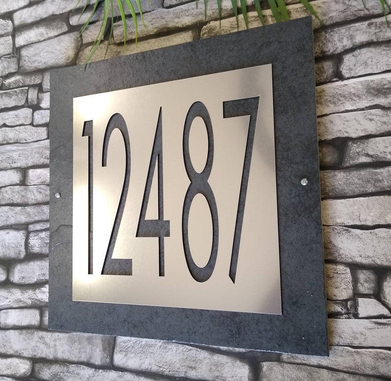 MODERN Extra Large 7 House Numbers Home Address Plaque - Etsy UK