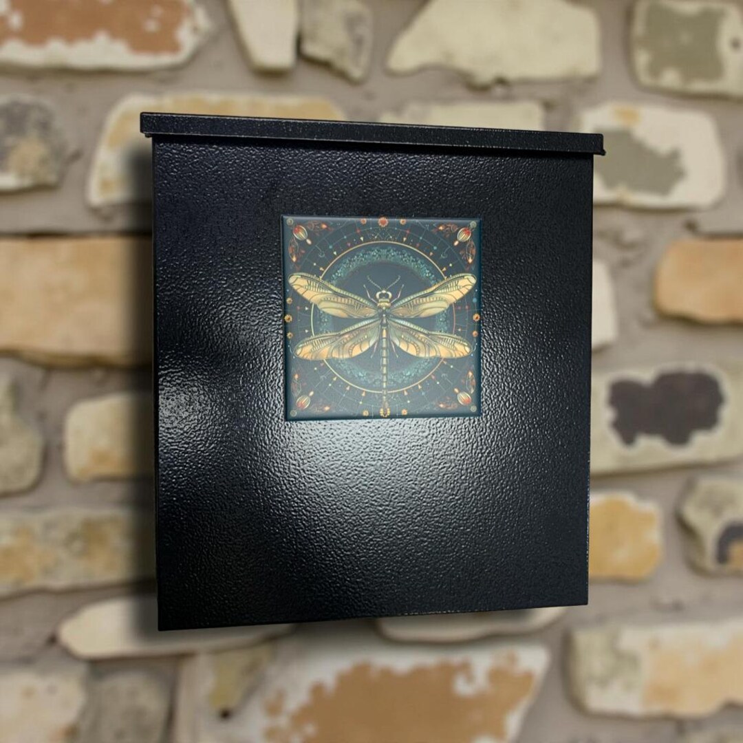 Craftsman Bungalow Hammered Black Mailbox, Arts & Crafts Dragonfly - Etsy