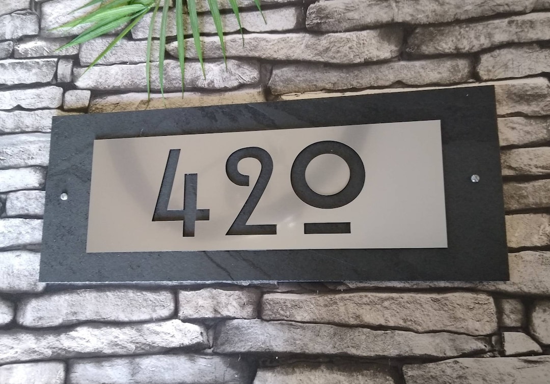 Modern Home Address Sign Customized House Numbers Platinum - Etsy