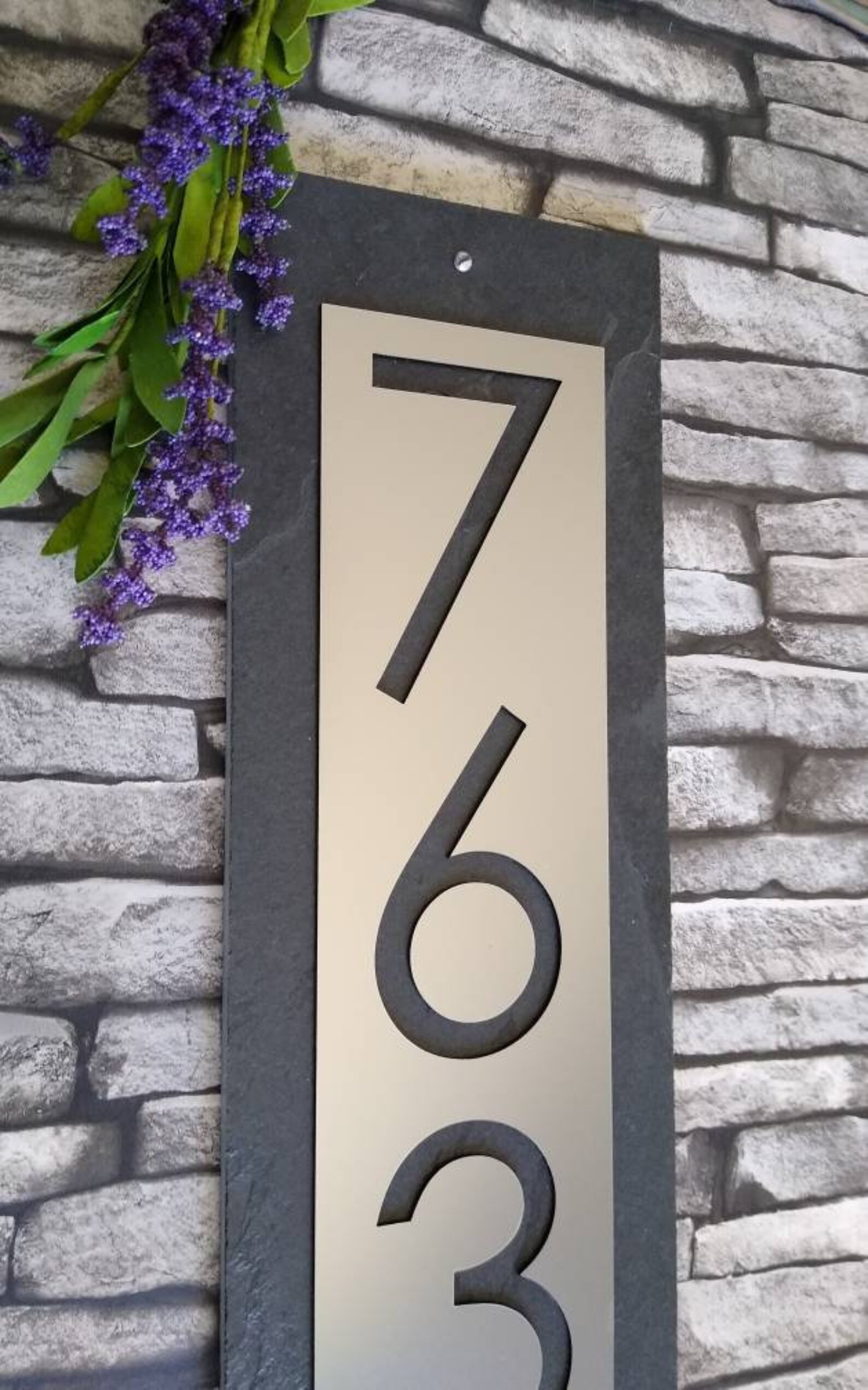 Modern Address Plaque Mid Century House Numbers Vertical - Etsy Canada