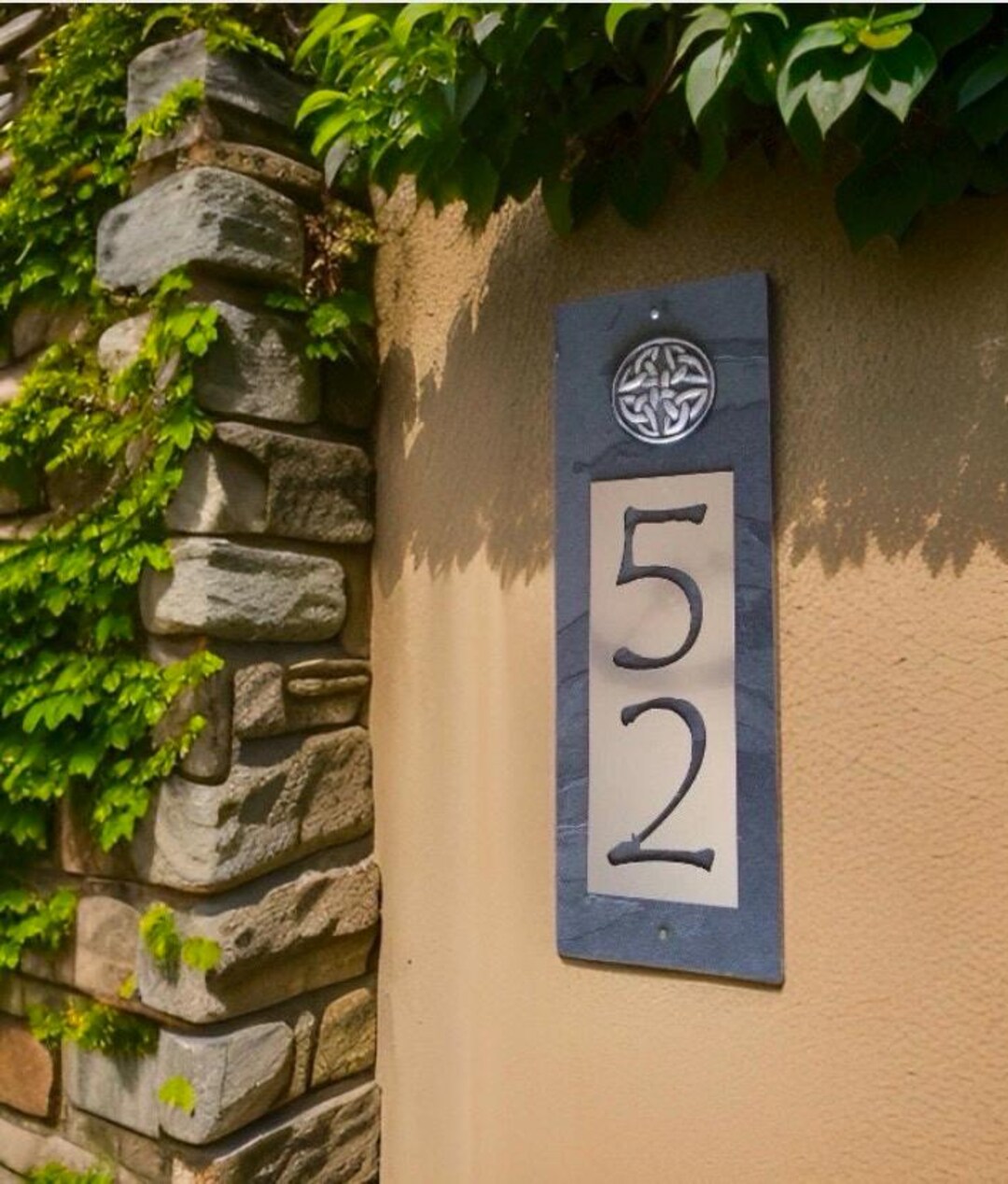 Celtic Knot Customzed House Numbers, Home Address Plaque, Vertical Sign ...