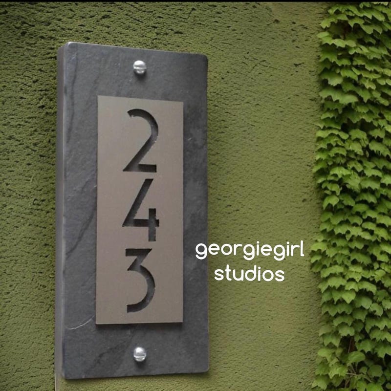 House Numbers Vertical Modern - Etsy