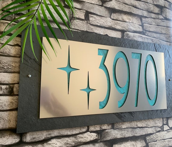 Mid Century House Numbers 3D Modern Copper House Numbers Floating In