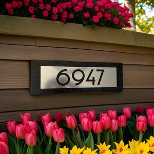 Modern Home Address Sign, Customized House Numbers, Platinum, Bronze or ...