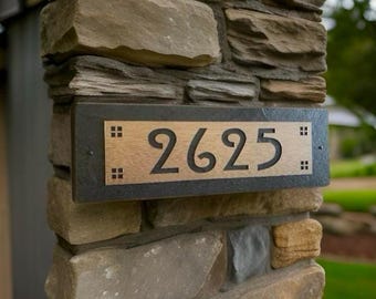 Craftsman HOUSE NUMBERS, Slate Hill House Mission Style Address Plaque ...
