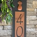 TROPICAL PINEAPPLE House Numbers, Coastal Tropical Vertical Home ...