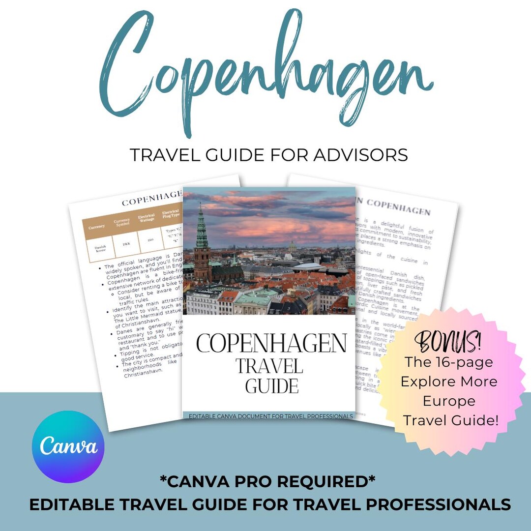 Editable Copenhagen Travel Guide | Customizable Templates for Denmark's ...