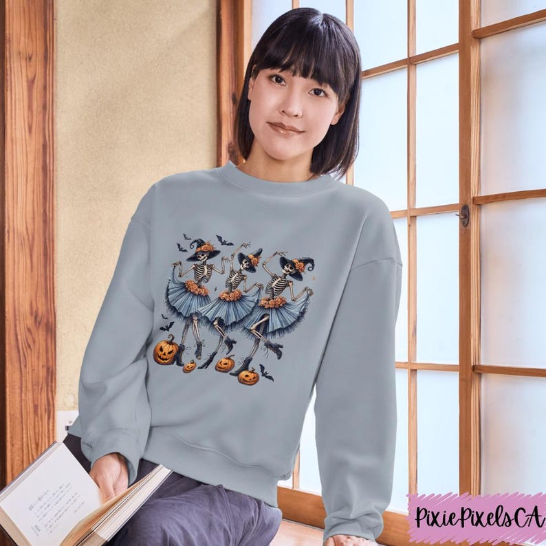 Dancing Witches Skeletons Embroidery Design, Halloween Witch Skeleton Clipart, Spooky Skeleton ...