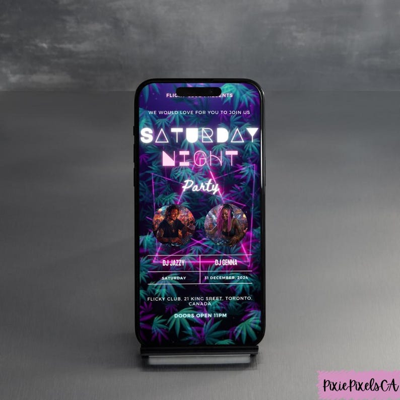 Digital DJ Party Invitation, Birthday Itinerary, Birthday Party Invite ...
