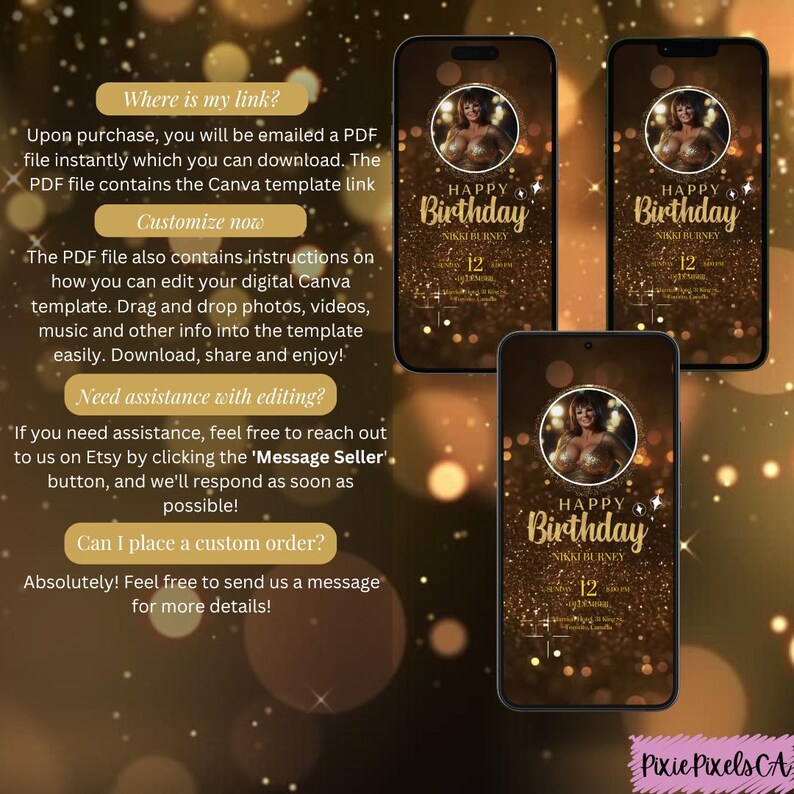 Digital Birthday Party Invitation, Birthday Itinerary, Digital Birthday ...