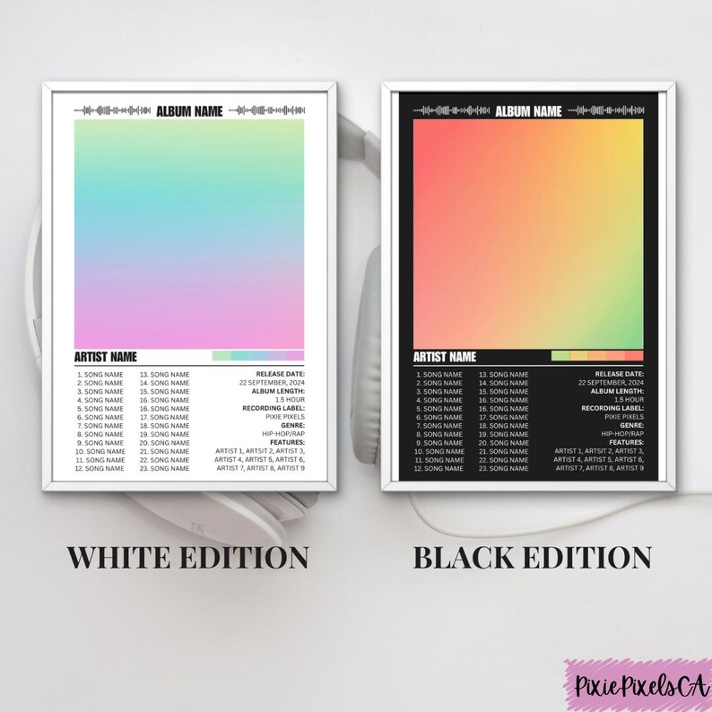 Album Cover Poster Canva Template, Album Poster Canva, Customizable ...