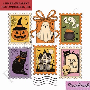 Retro Halloween Cat Ghost Clipart, Girly Halloween PNG, Fall PNG ...