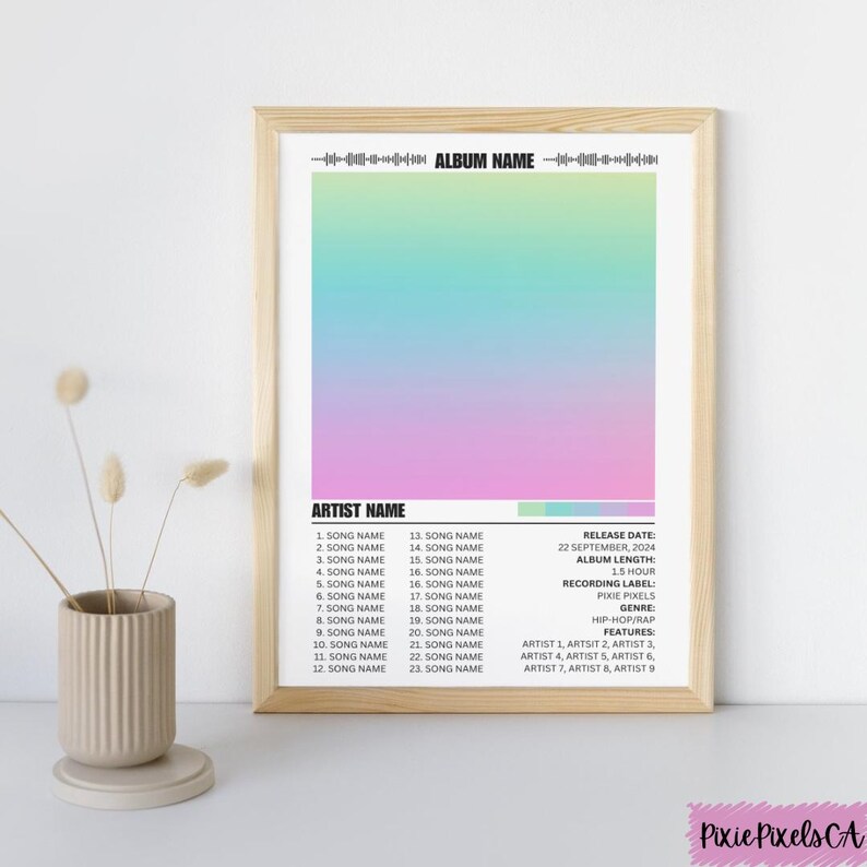 Album Cover Poster Canva Template, Album Poster Canva, Customizable ...