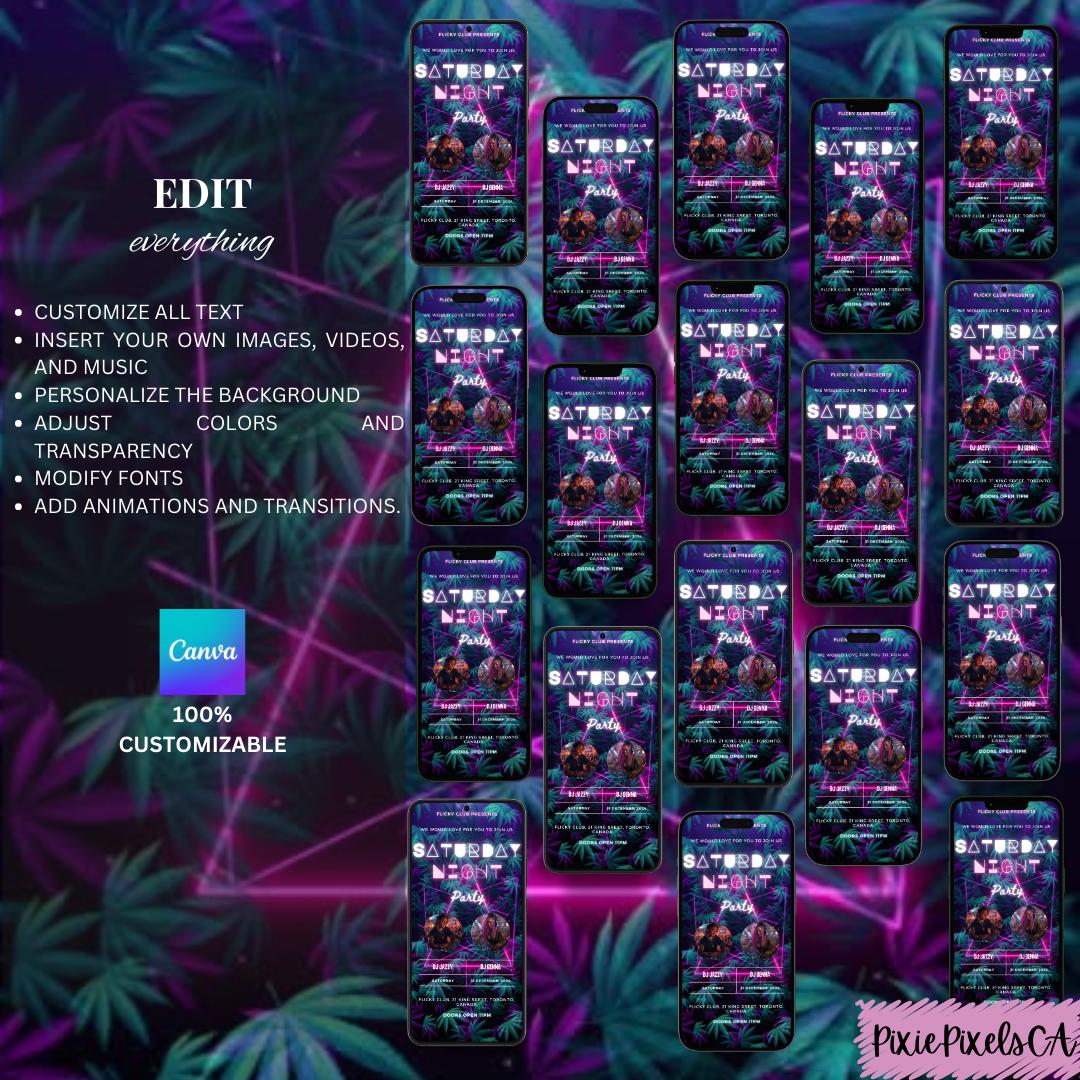 Digital DJ Party Invitation, Birthday Itinerary, Birthday Party Invite ...