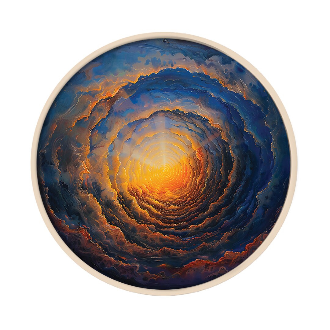 Celestial Portal, Round Art, Circular Colorful Spiral Art, Abstract ...