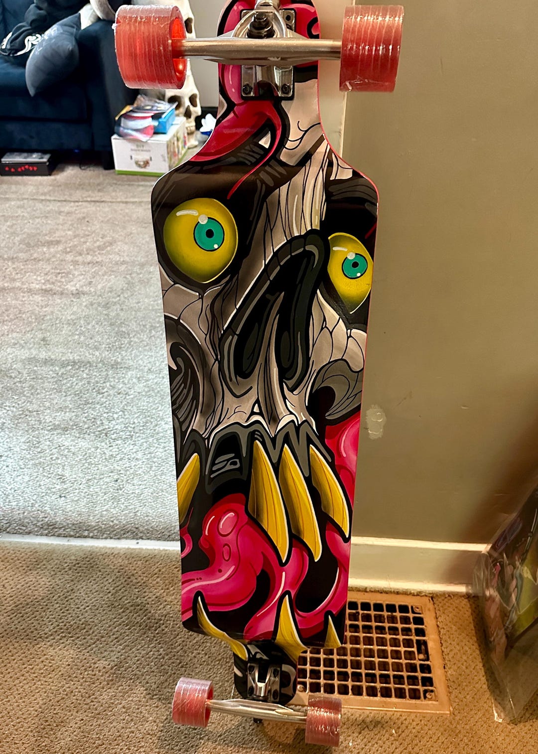 Hand Painted Skull Drop Down Longboard epoxied Complete - Etsy