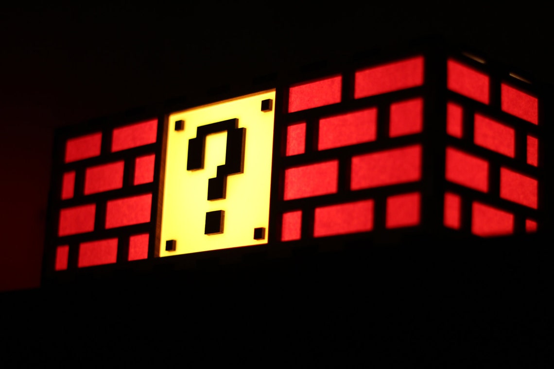 Colorful Mario Question Mark Block Lamp Nintendo Roots - Etsy Australia