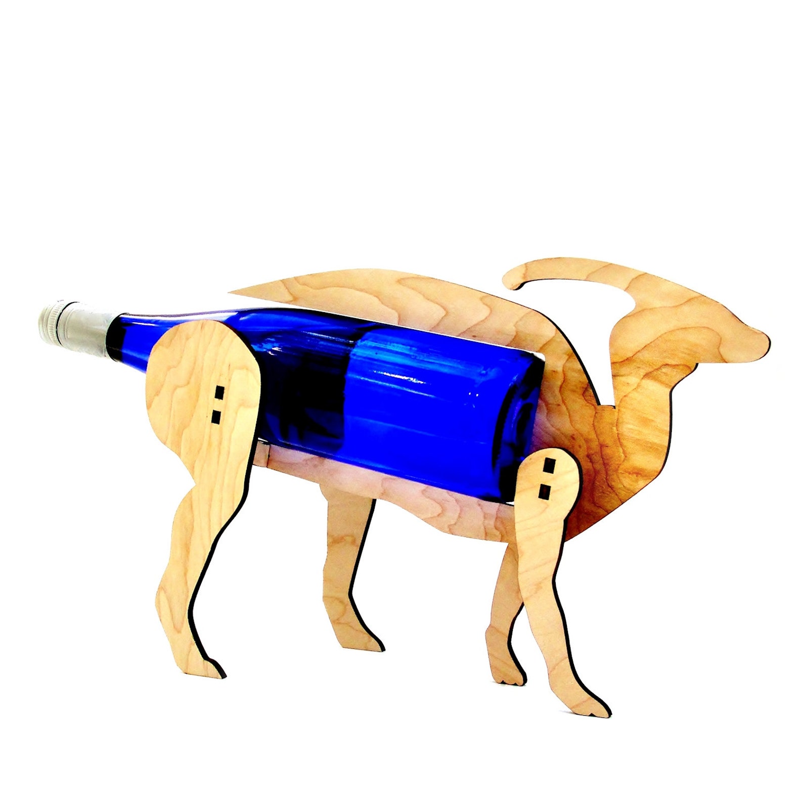 Wine-o-saur Wooden Dinosaur Wine Rack Parasaur - Etsy
