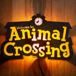 Animal Crossing - Town Sign - Wall Mountable Lamp - Etsy