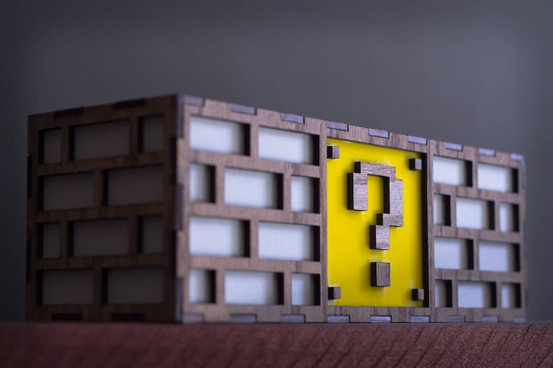 Colorful Mario Question Mark Block Lamp Nintendo Roots - Etsy