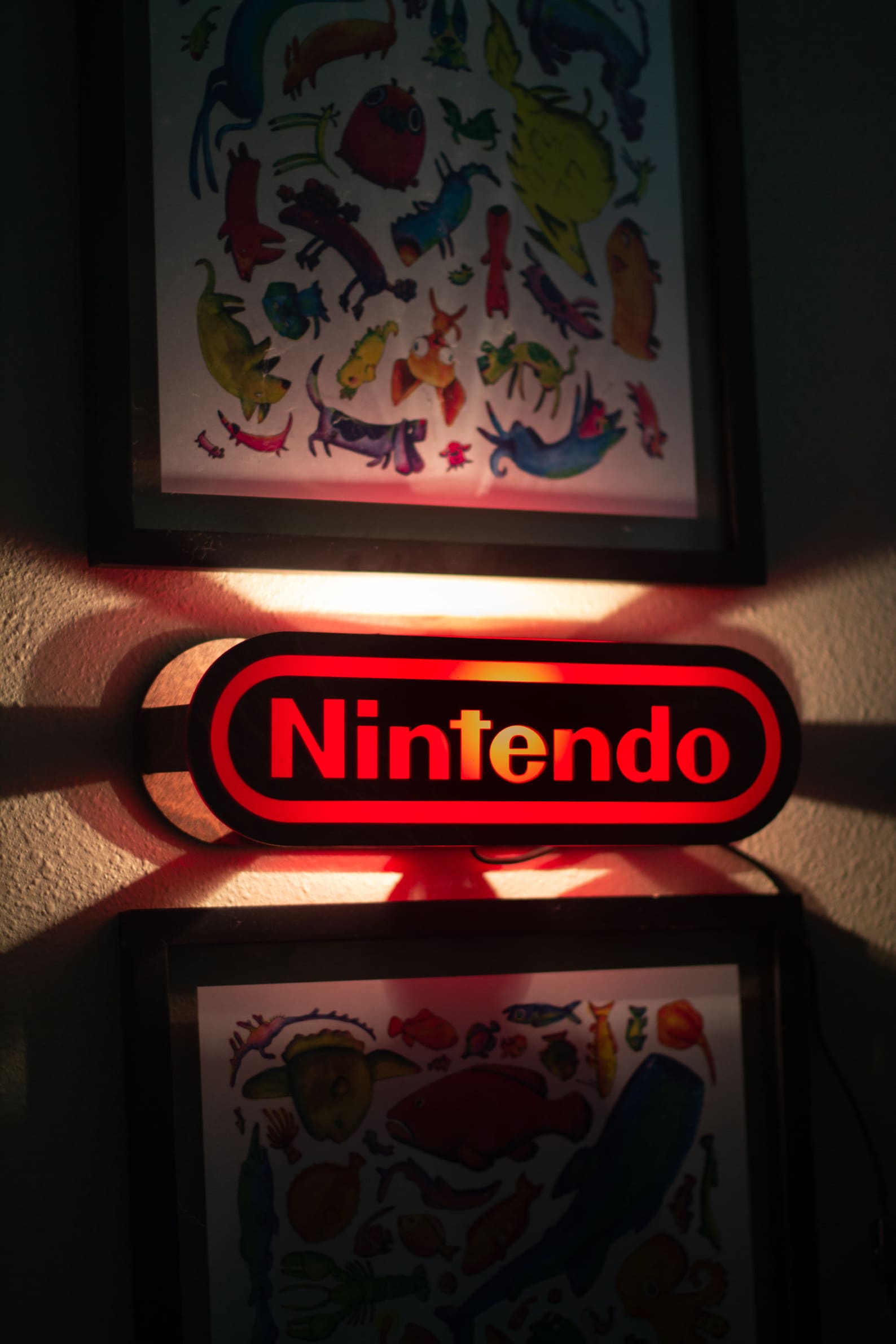 Nintendo Lamp End Table or Wall Mounted Beautiful Vibrant Acrylic and ...
