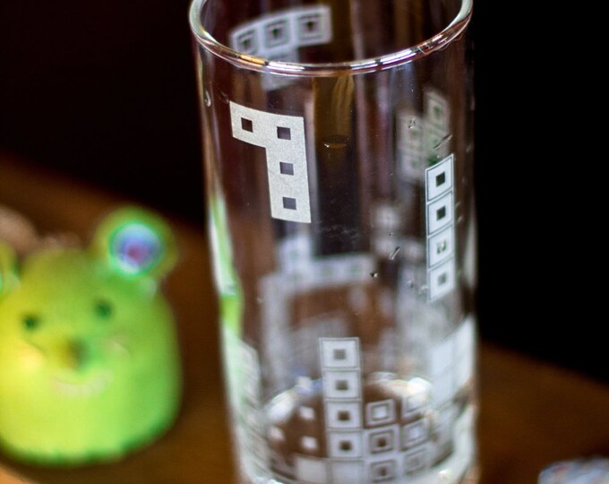 Tetris Themed Drinking Glass With Sandblasted Design - Etsy