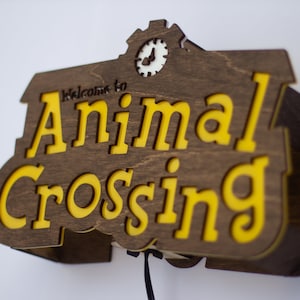 Animal Crossing - Town Sign - Wall Mountable Lamp - Etsy