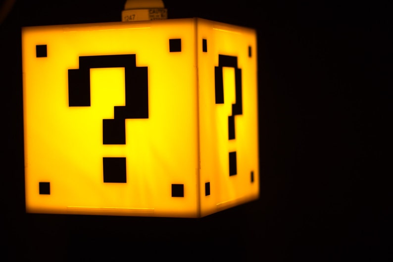 Mario Question Mark Block - Hanglamp - Etsy Nederland