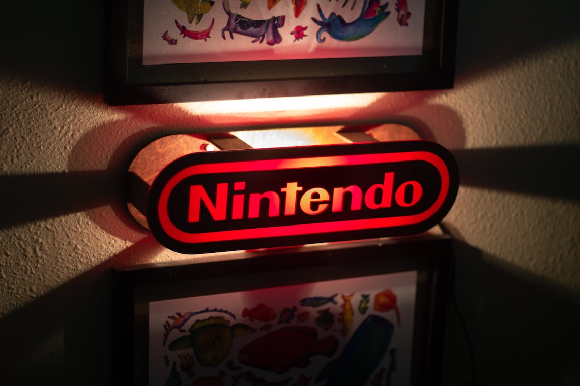 Nintendo Lamp End Table or Wall Mounted Beautiful Vibrant - Etsy