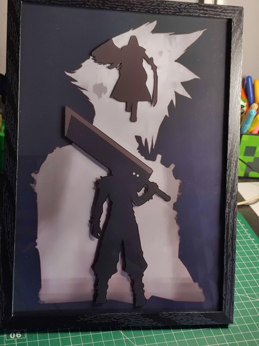 3D Diorama Final Fantasy VII: Silhouette Layer Art Cloud Vs Sephiroth ...