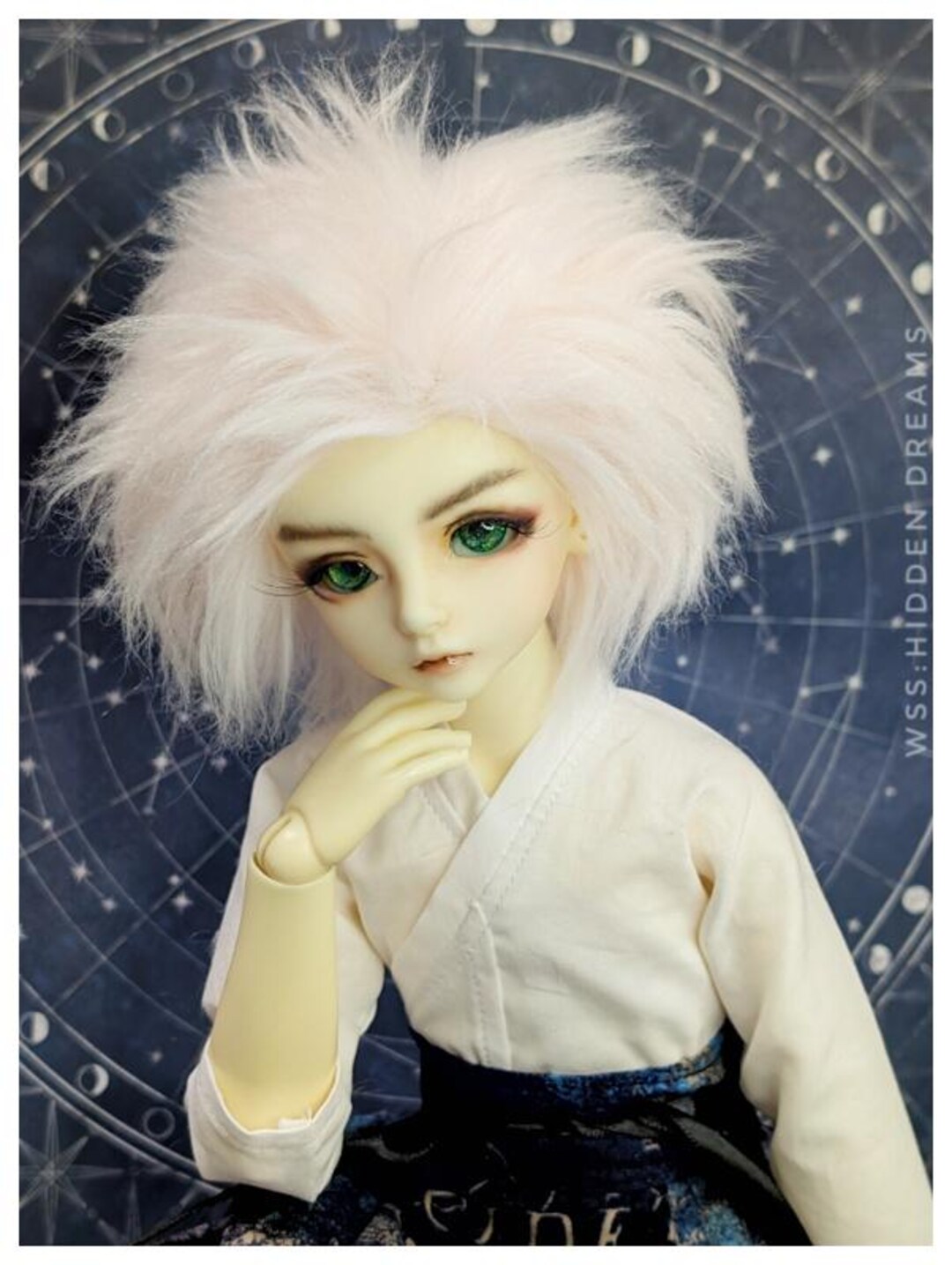 Kiss of Pink Color Fur Wig for Bjd Doll Size Uncle SD MSD Tiny Yosd ...