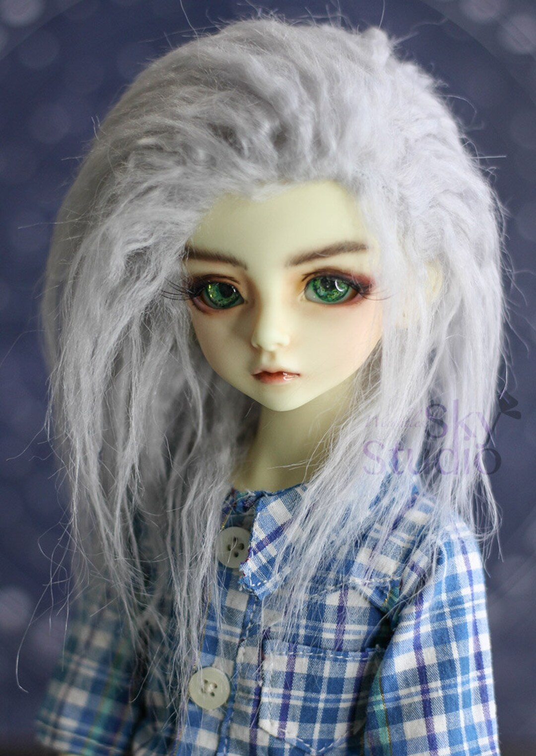 Hidden Dreams™ Wavy Ash Gray Bjd Fur Wig Size SD 1/3 MSD 1/4 Tiny Yosd ...