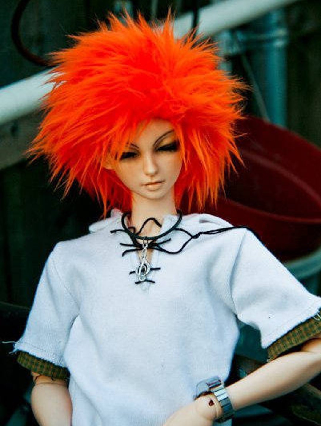 Hidden Dreams™ Orange Color Fur Wig for Abjd Doll Size UNCLE SD MSD ...