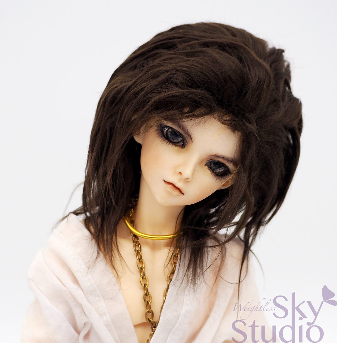 Hidden Dreams™ Long Dark Brown Color Fur Wig Made for Abjd Doll Size ...