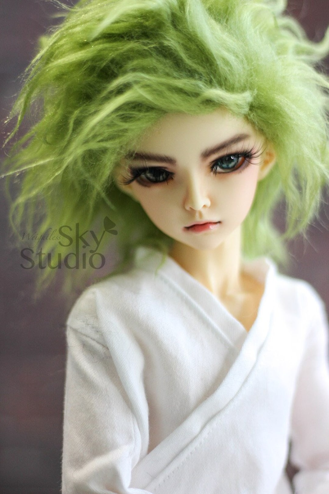 Hidden Dreams™ Moss Green Color Bjd Fur Wig for Bjd Doll Size Uncle SD ...