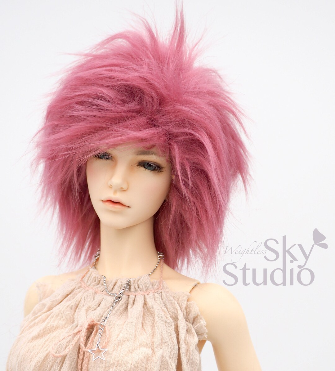 Hidden Dreams™ Rosey Pink Color Bjd Fur Wig for Bjd Doll Size Uncle SD ...