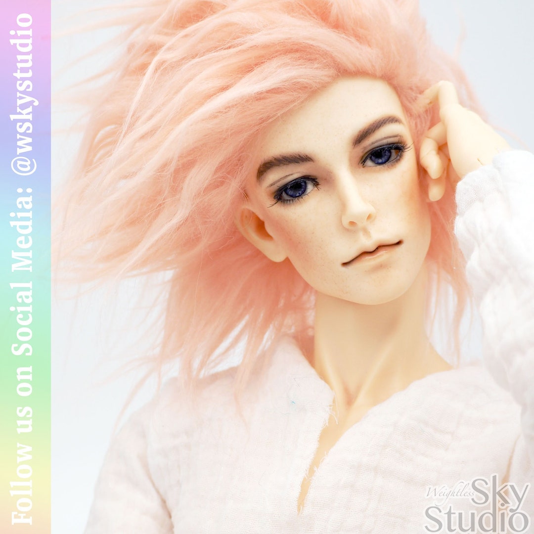 Hidden Dreams™ Peachy Dream Color Fur Wig for Abjd Doll Size UNCLE SD ...