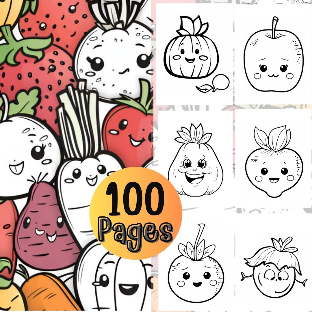 100 Kawaii Food Coloring Pages for Kids,cute Coloring Pages,adorable ...