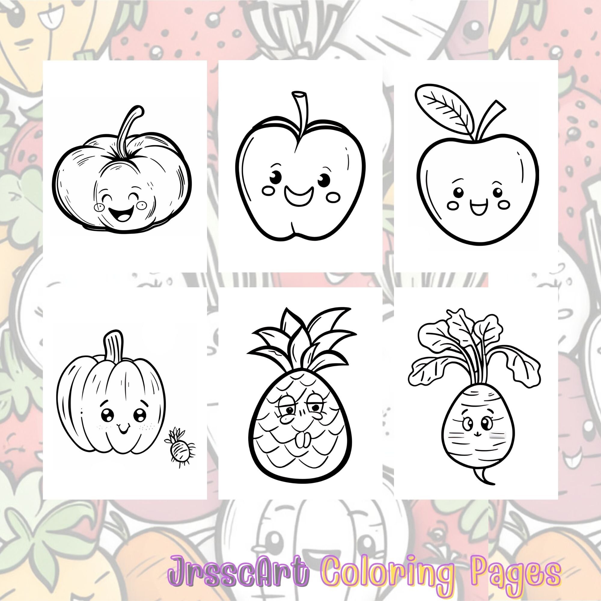 100 Kawaii Food Coloring Pages for Kids,cute Coloring Pages,adorable ...