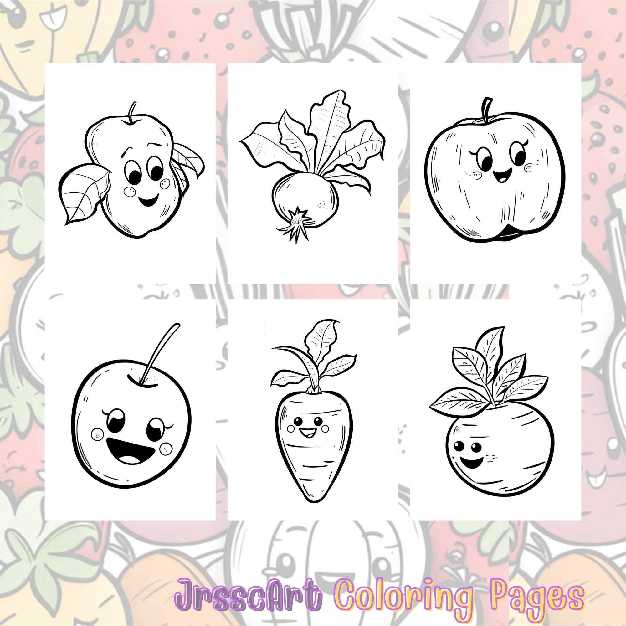 100 Kawaii Food Coloring Pages for Kids,cute Coloring Pages,adorable ...