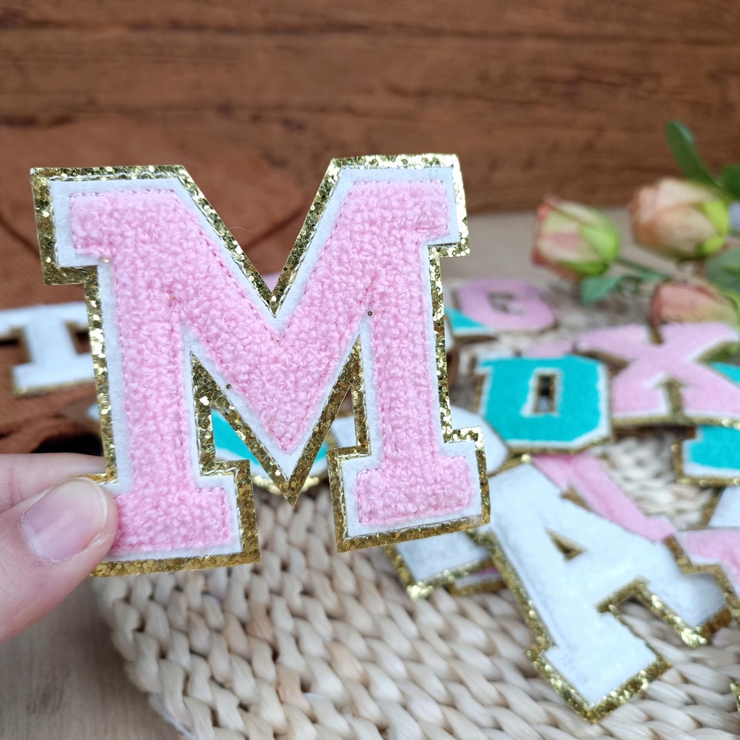 8cm Sequin Chenille Letter Patch, Iron Letter Patches, Gold Sequins ...