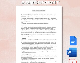 Non-disclosure Agreement Mircrosoft Word / Google Docs Editable and Printable PDF File - Etsy